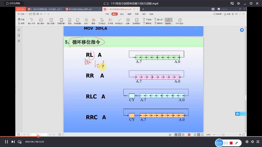 《单片机汇编考试宝典(第二版))》(二)循环移位指令的讲解13