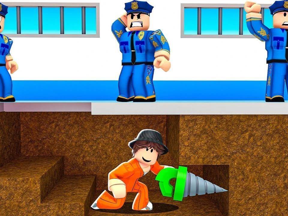 Roblox越狱模拟器:紧张刺激在警察眼皮底下挖隧道! #小飞象解说