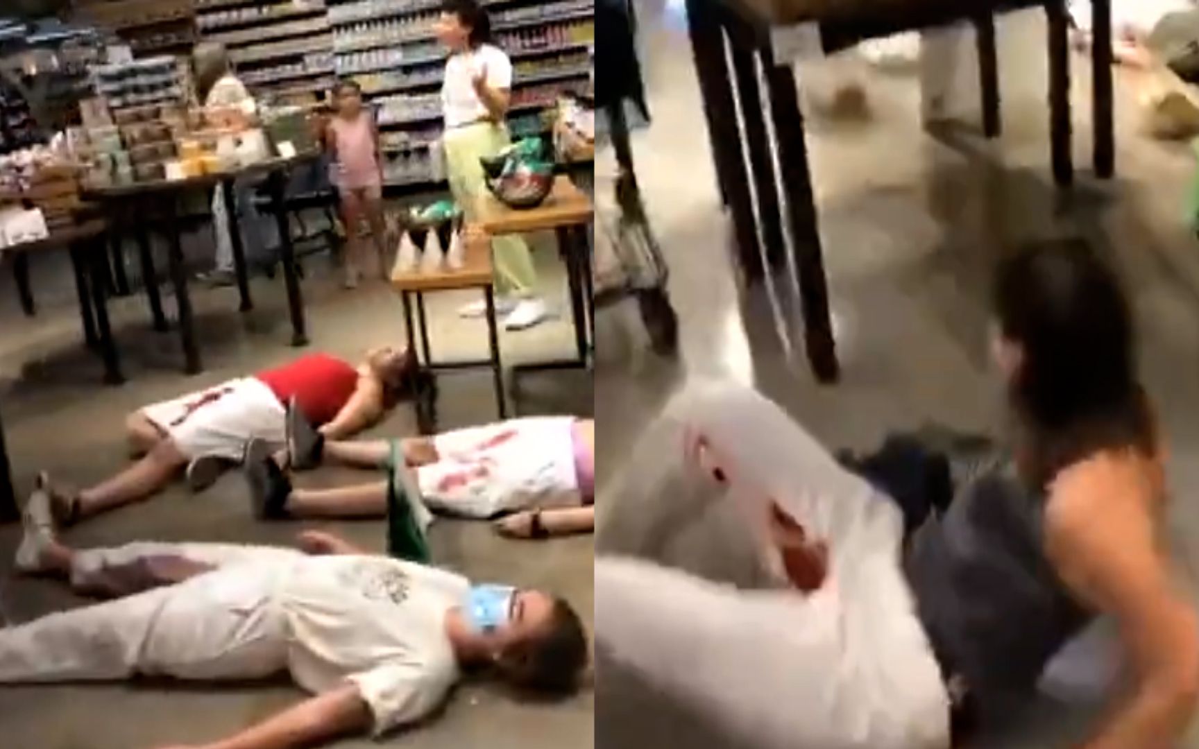 美国女性效仿乌克兰,下身涂红举办行为艺术,呼吁美国公民醒醒