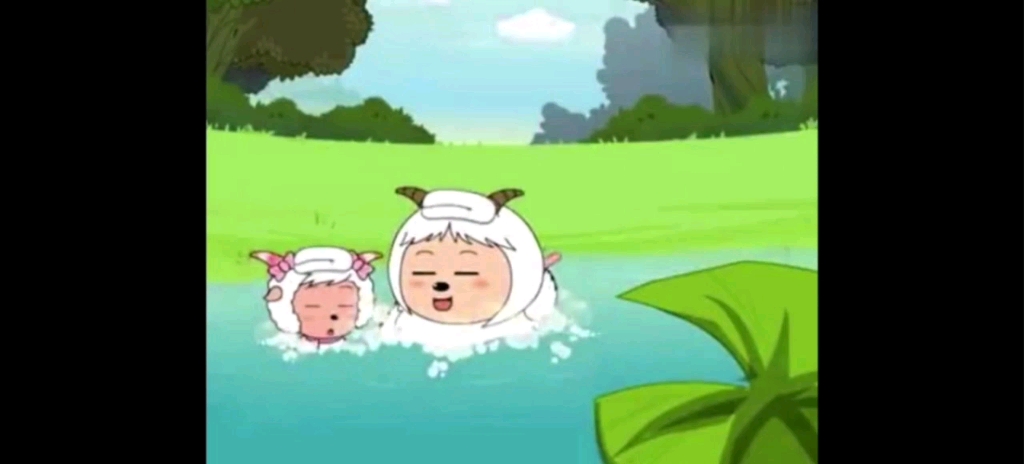 美羊羊洗澡,村长毫不避讳,沸羊羊还在草丛里偷看,够劲爆