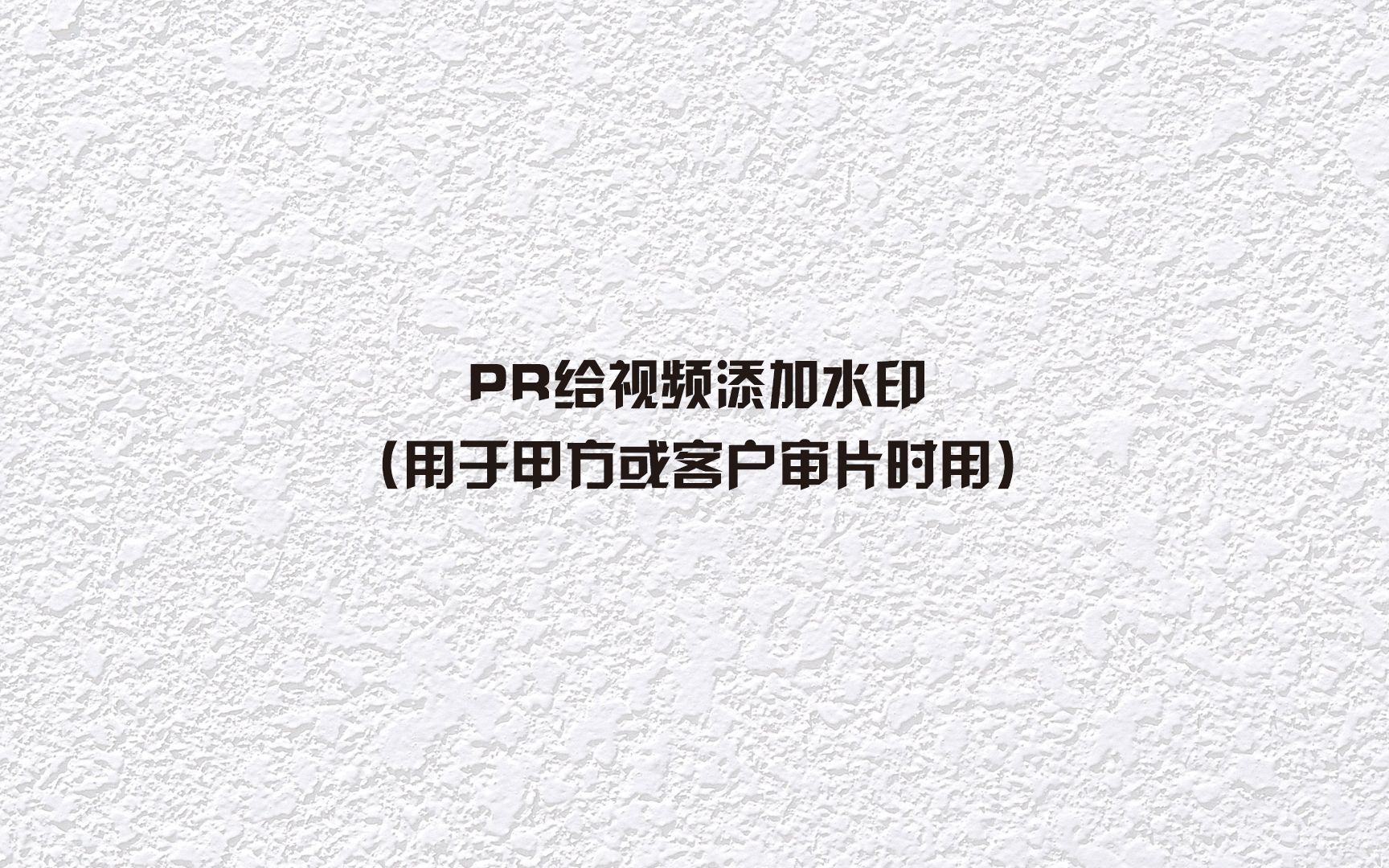 PR给审核用片或样片添加水印