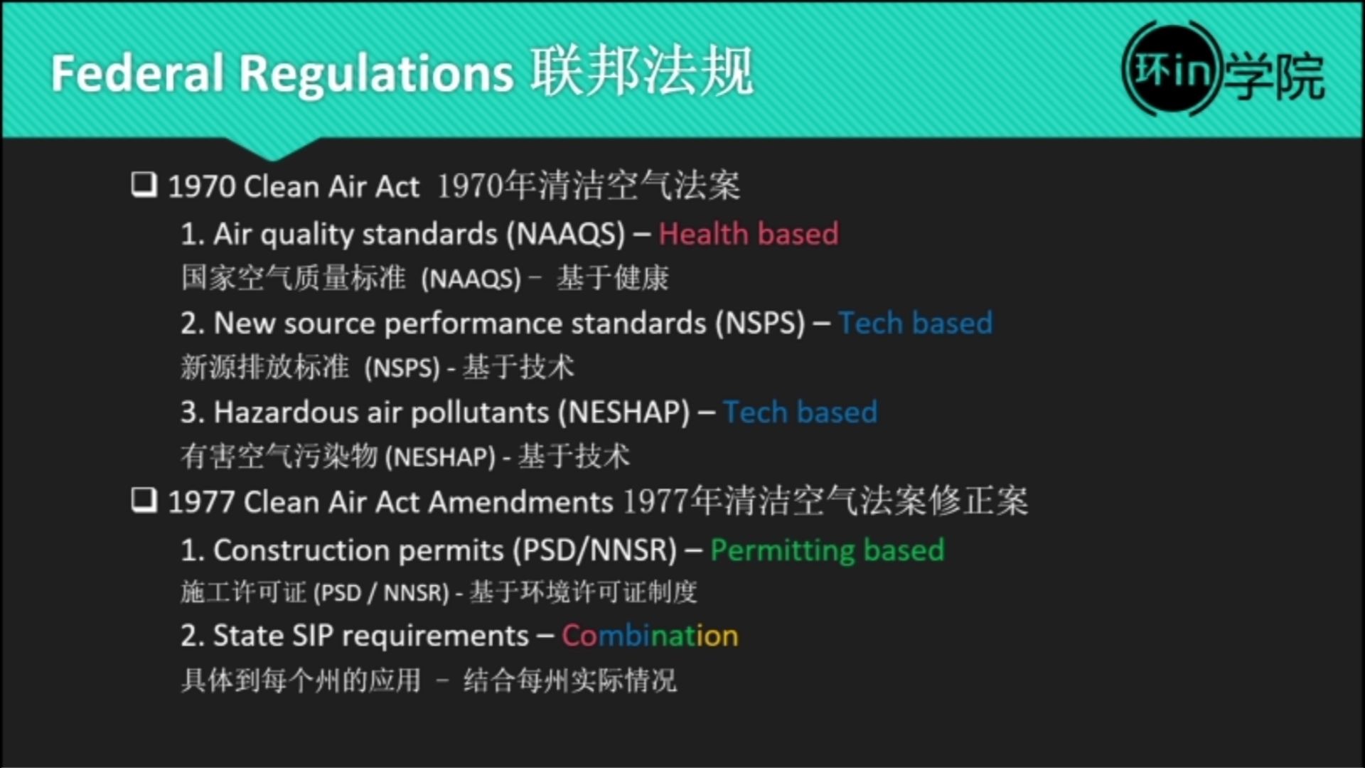 美国空气法规概述讲座
