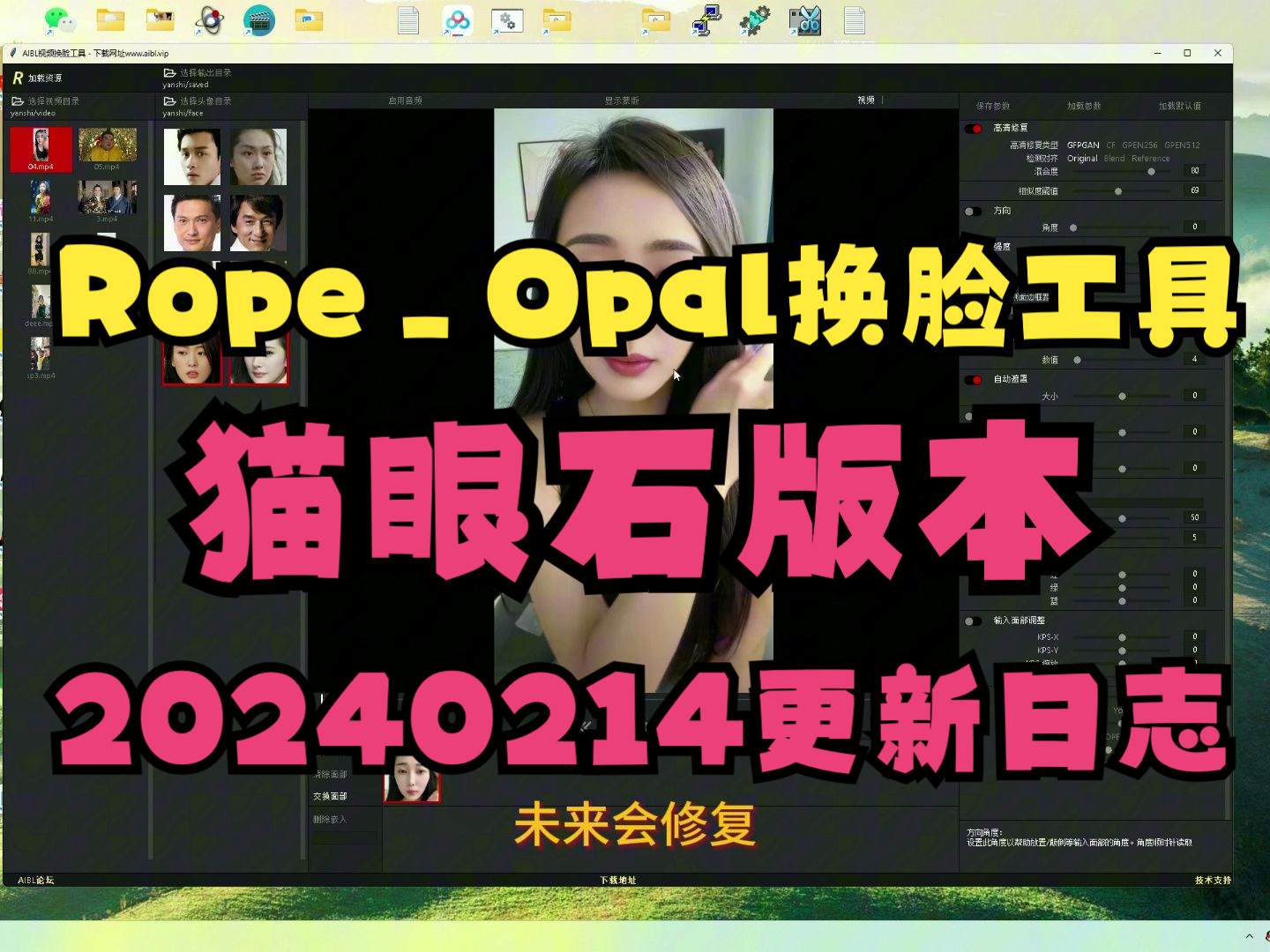 Rope_Opal换脸工具猫眼石版本20240214更新日志