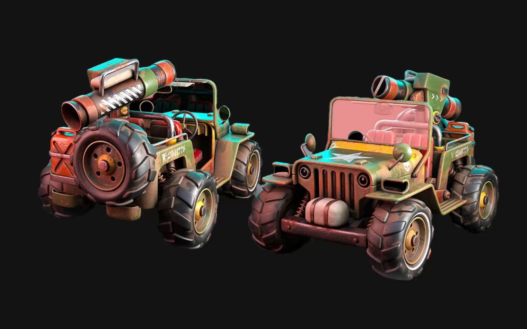 【3dmax汽车建模】一组q版小吉普模型,从拉box开始教你搭建车形,...