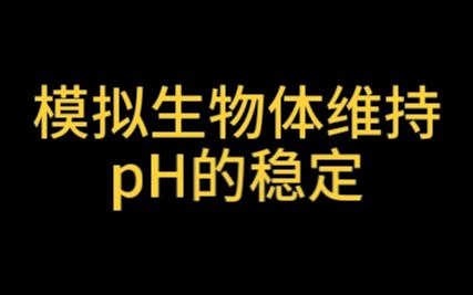模拟生物体维持pH的稳定