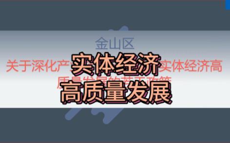 【金山区】:深化产业转型升级促进实体经济高质量发展若干政策十二