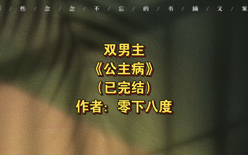 双男主《公主病》已完结 作者:零下八度,长发美人攻×直男酷哥受,美人...