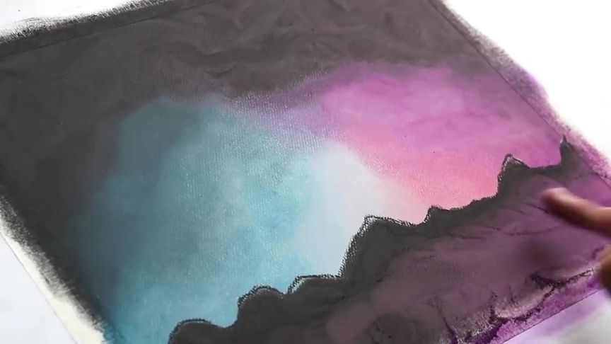 如何用蜡笔画出星空画?