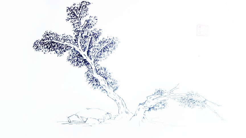 一看就会,钢笔画树木,第二篇