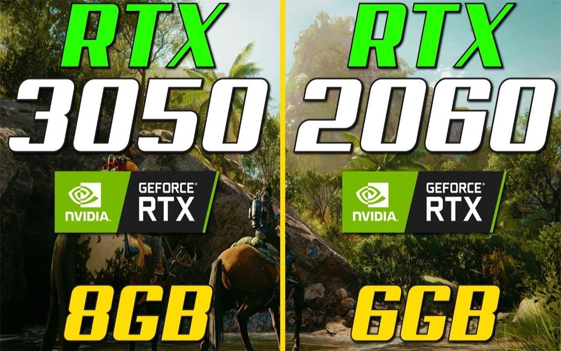 RTX 3050 8G vs RTX 2060 6G 显卡对比(1080P分辨率测试,CPU为i5-...