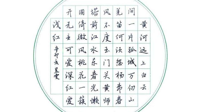 硬笔书法基本理论第四讲-田字格的应用