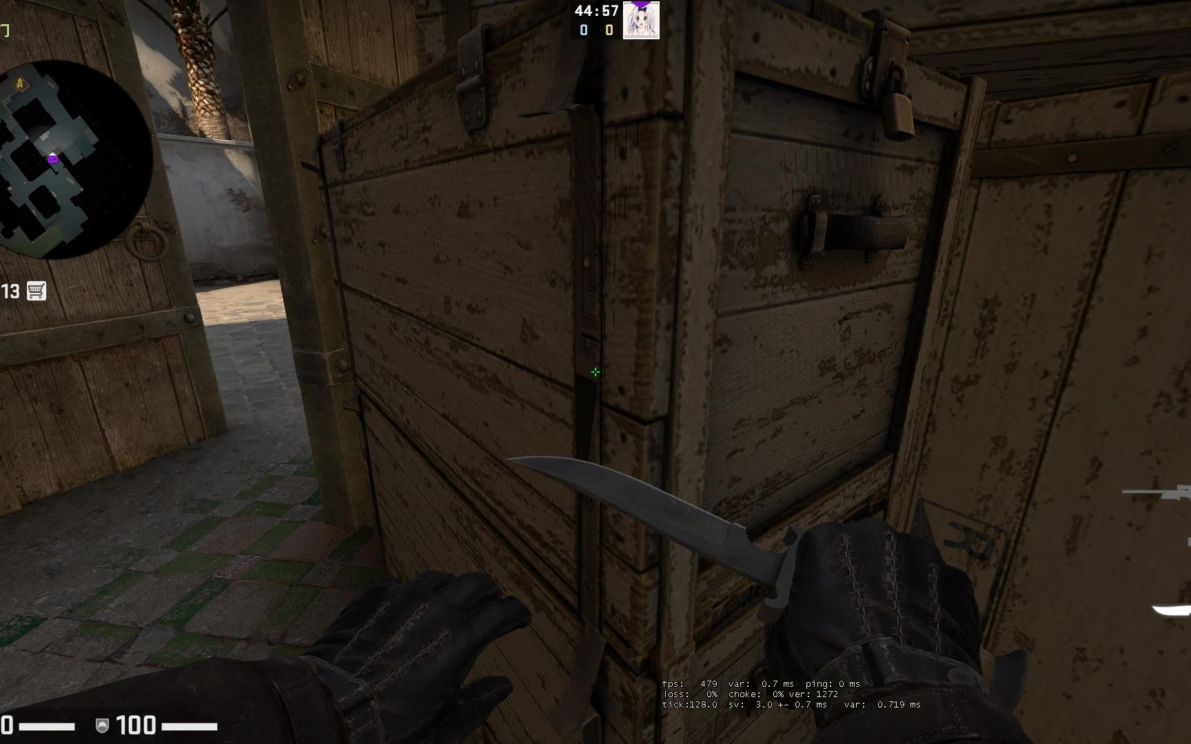 CSGO Dust II 炙热沙城2 单人上A门后箱子
