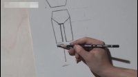 素描自学素描几何形体圆柱斜面体的画法介绍初级自学素描教程漫画...