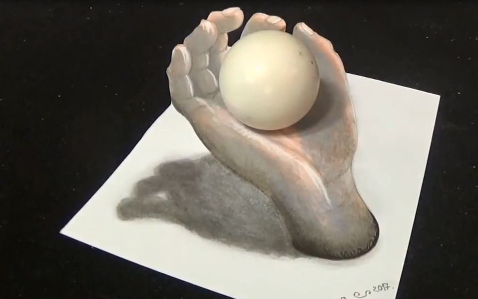 【3D艺术】超写实的手!视错觉艺术真是绘画界的段子手啊!教程超赞!