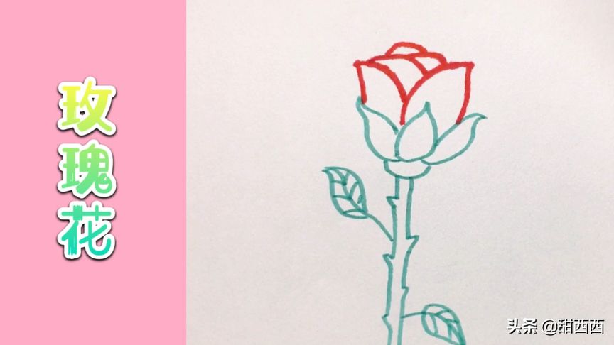 玫瑰花结构,简笔画一分钟搞定,简单易学,一看就会