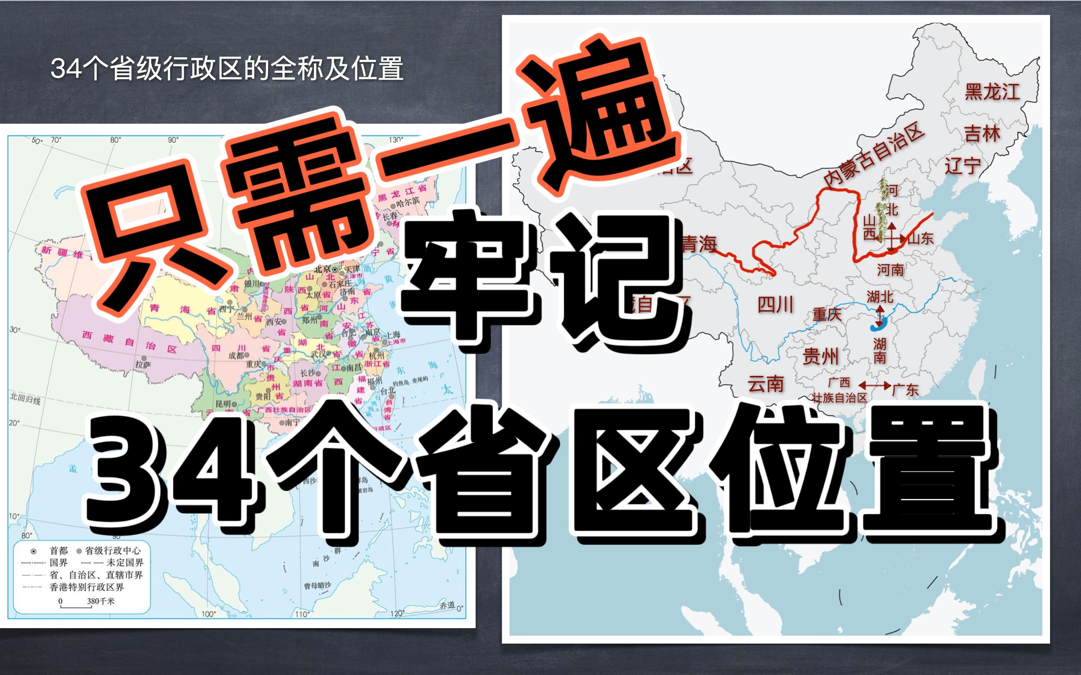 中考地理复习,中国34个省级行政区的全称及位置
