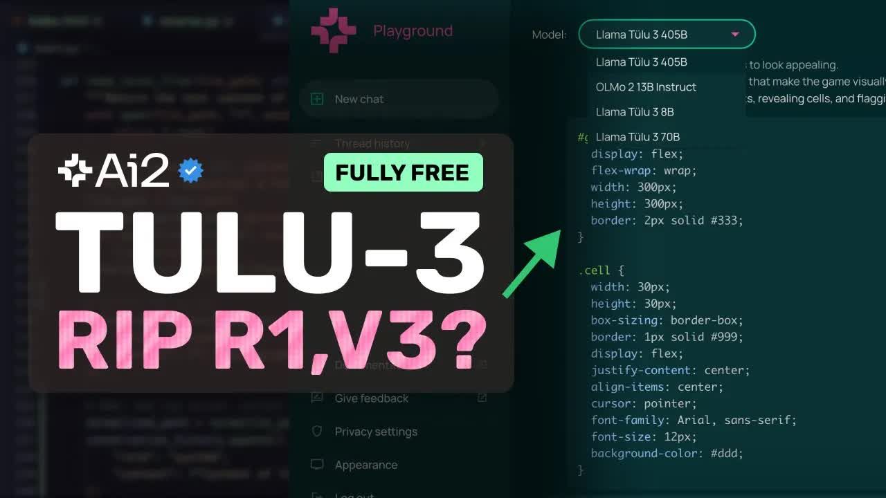 Tulu 3:这个新模型击败了DEEPSEEK-V3和R1?!(全面测试)