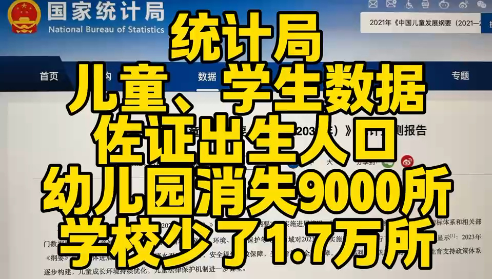 #统计局 儿童 学生数据 佐证出生人口