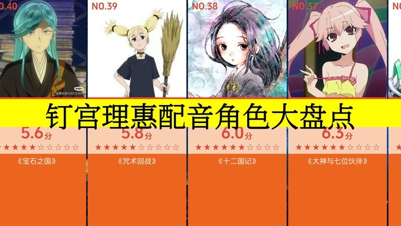 虎扑评分,钉宫理惠配音角色大盘点