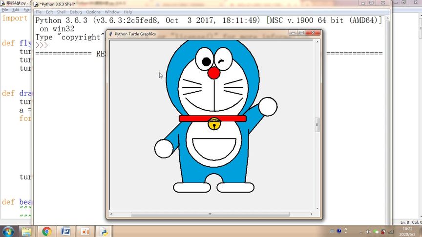用python画出儿时记忆:哆啦A梦!
