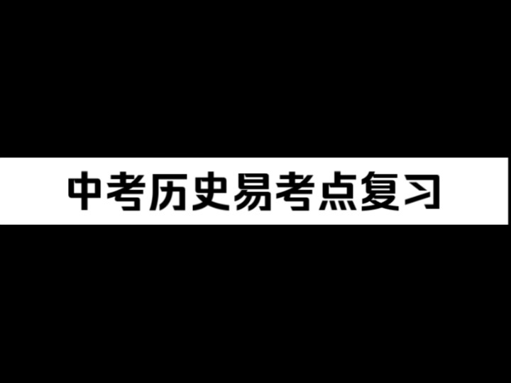 中考历史易考点复习,专题复习