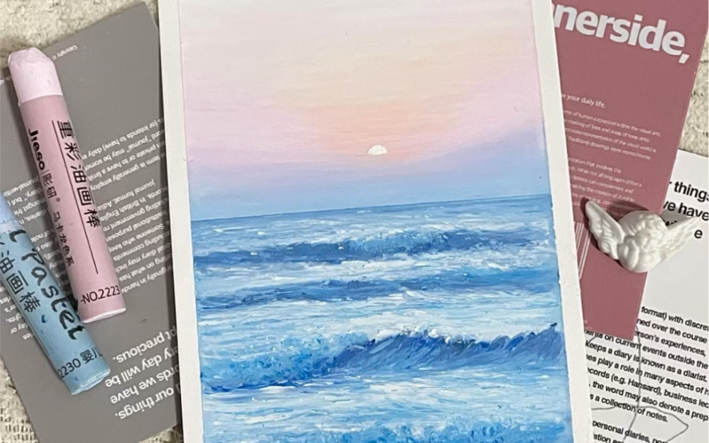 油画棒|马卡龙色系海洋教程