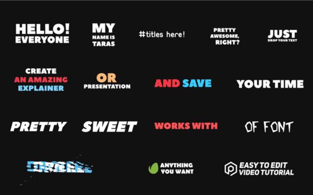 AE模板-300组炫酷手绘卡通水花液态流体转场文字标题MG动画元素+...