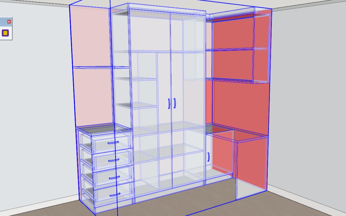 草图大师 sketchup CMF助手 定制家具 动态组件 建模 出图 料单 (衣柜+...