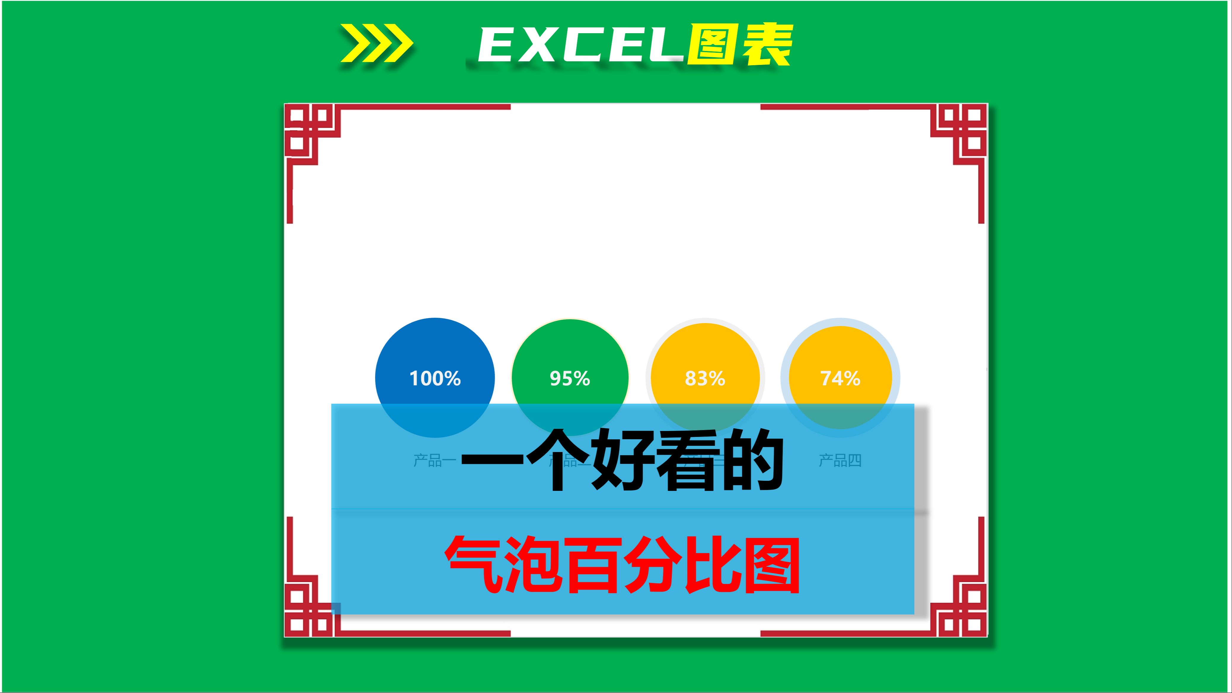 EXCEL图表27:一个好看的气泡百分比图