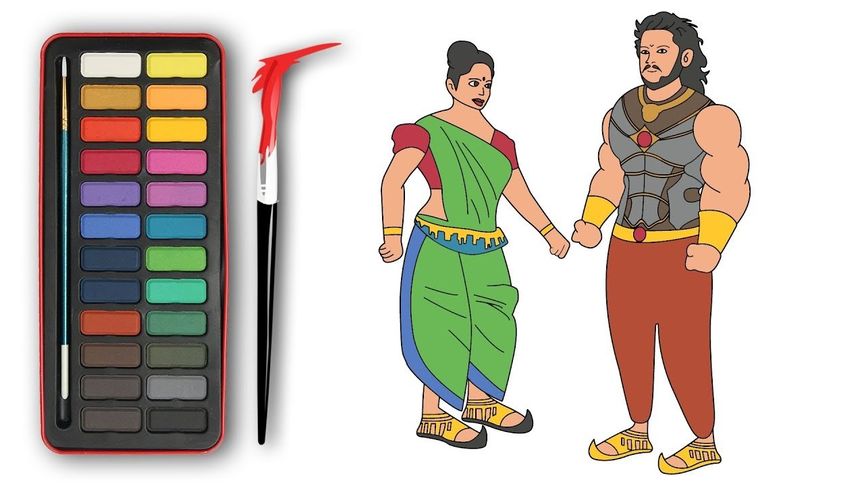 儿童简笔画:阿拉伯公主和王子