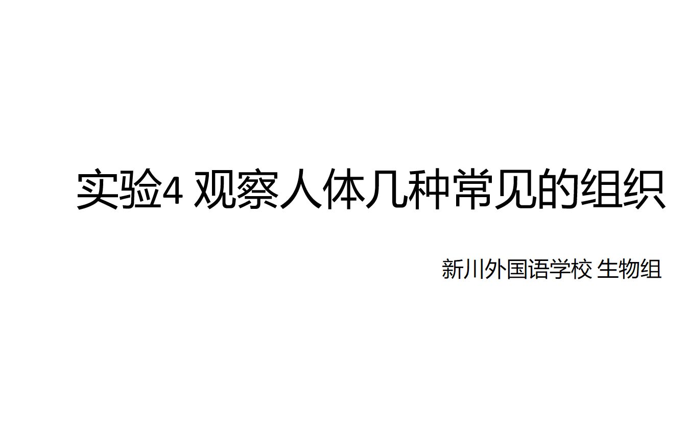 实验4观察人体几种常见的组织