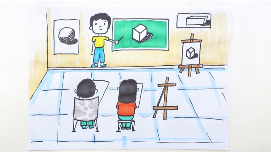 20.美术教室的简笔画怎么画