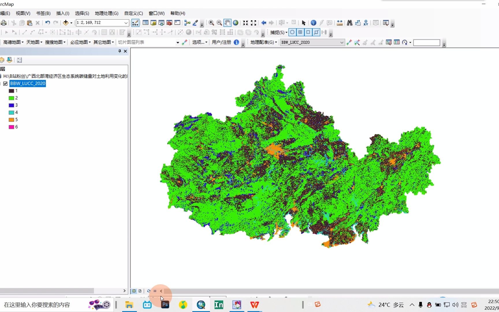 基于ArcGIS和InVEST模型协同计算生境质量上(胁迫源)