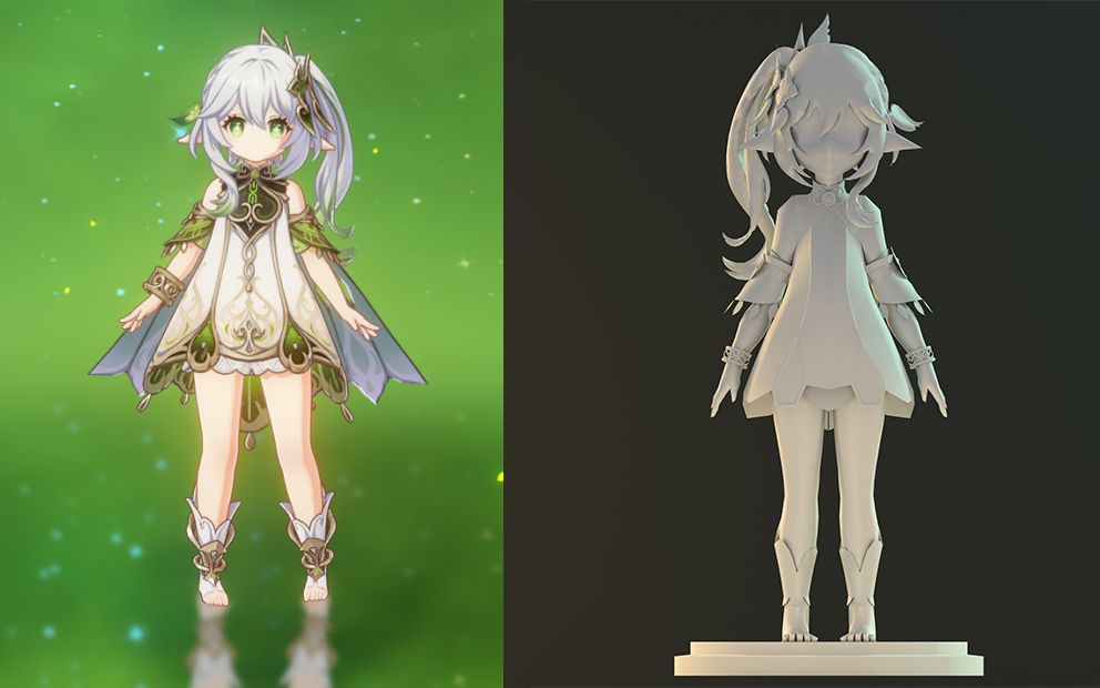 从无到有 原神纳西妲3d模型制作教程
