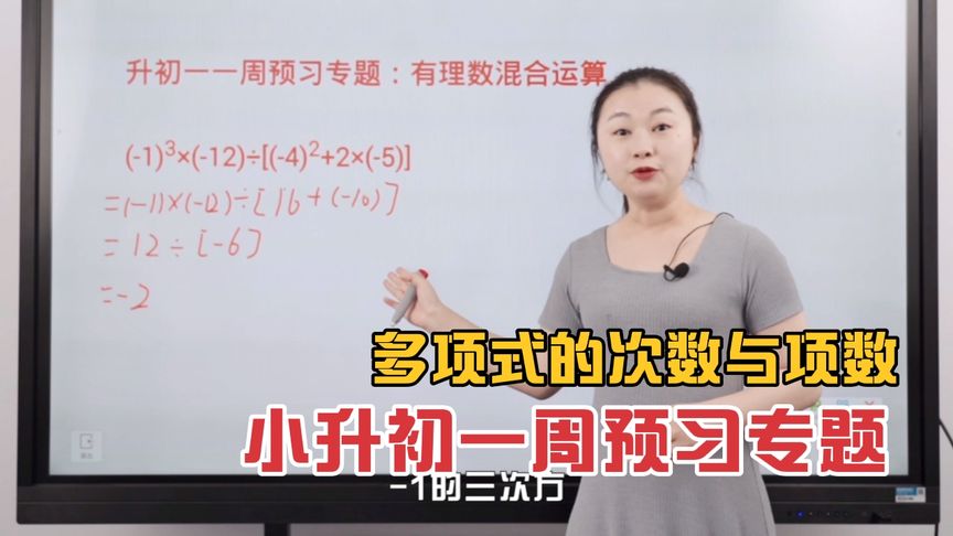 小升初一周预习专题:多项式的次数与项数