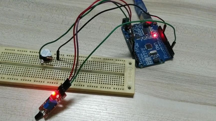 arduino火焰传感器监测家里是否着火并发出报警
