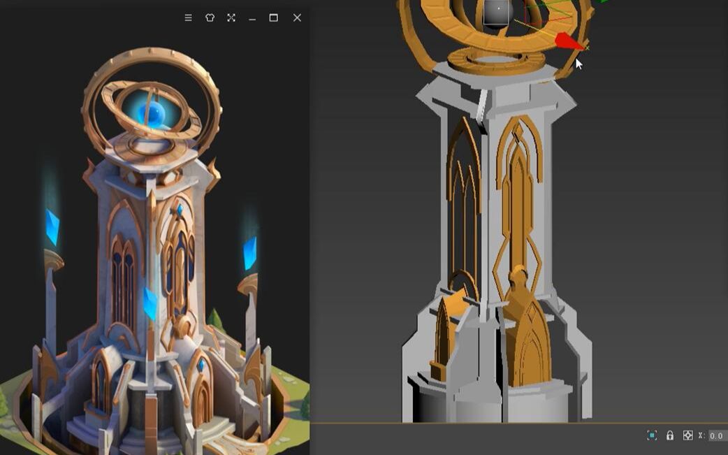 【3Dmax建模】游戏塔场景建模,零基础学3D游戏建模教程,3Dmax新手...