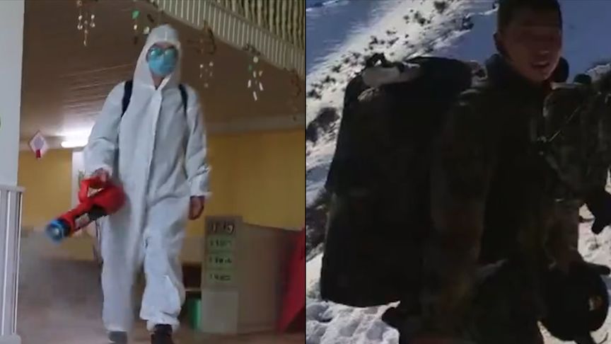 河南一退伍兵免费为上百所学校消杀,每天洒25桶消毒水,重达1吨