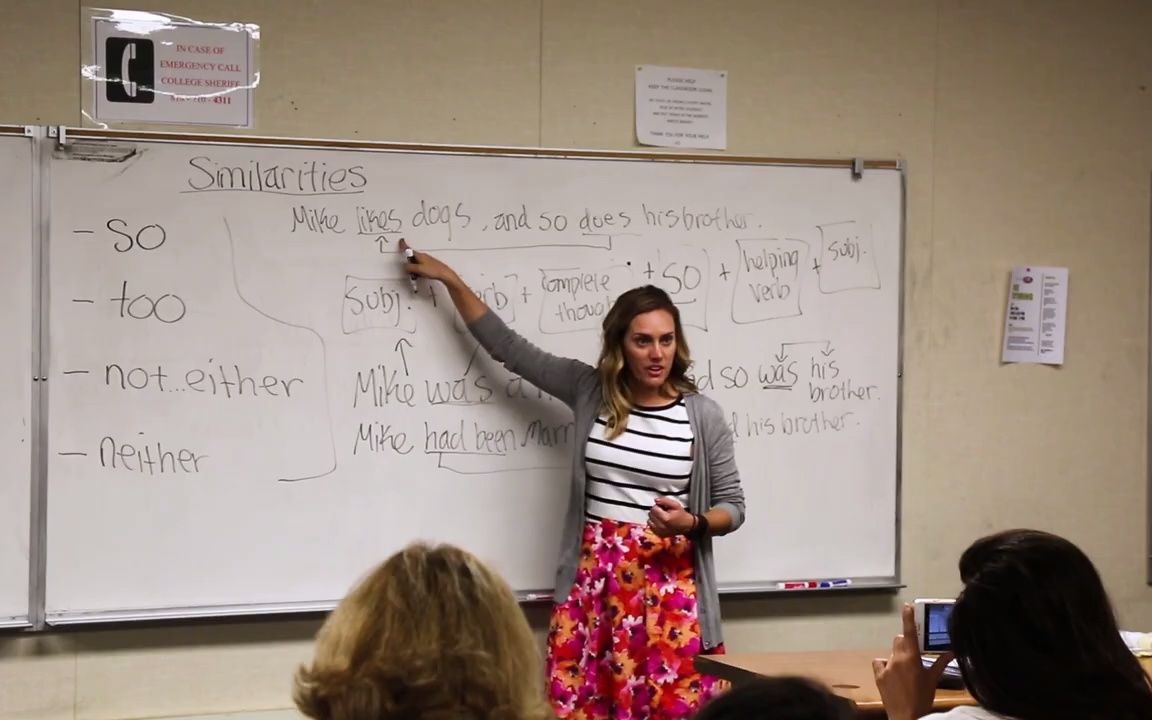 So, Too, Either, Neither Showing Similarities in Grammar Lesson