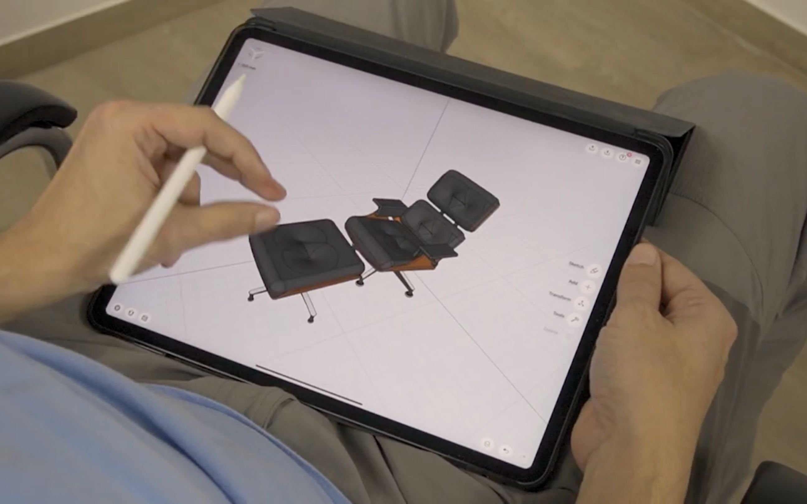 伊姆斯休闲椅3D建模 | Shapr3D建模步骤示范