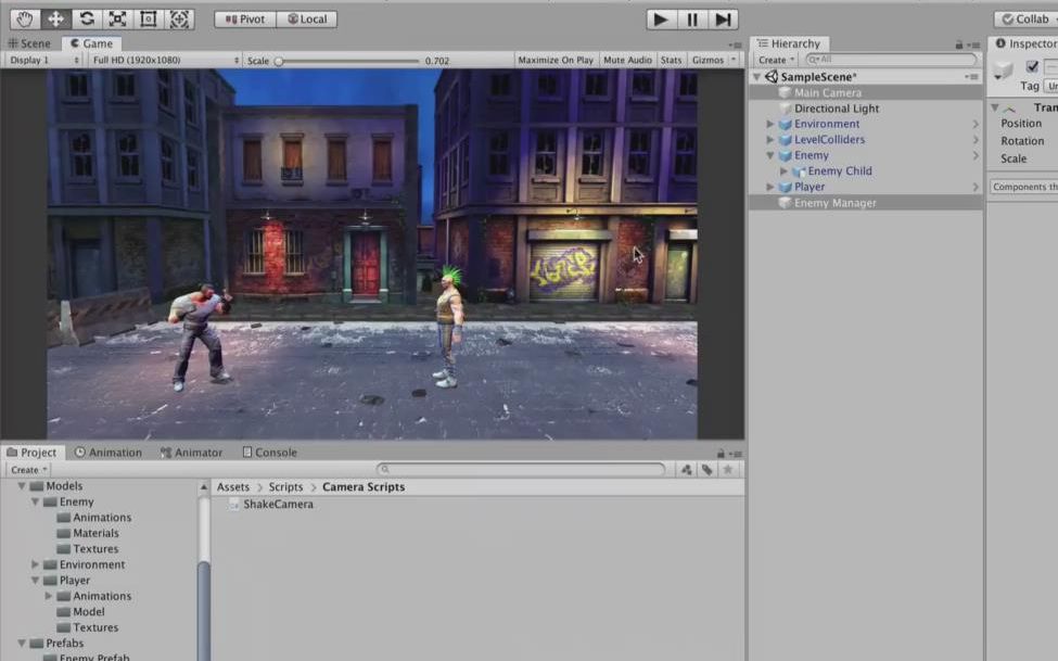 【Unity】3D格斗游戏制作技术训练教程(中英双字)