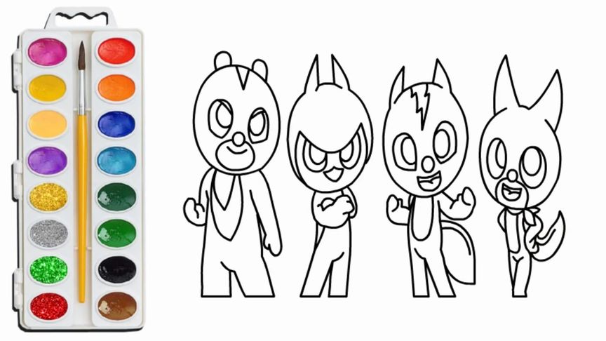 迷你特工队画画:迷你特工队的简笔画,还可以学习英语哦!