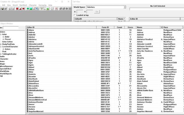 【上古卷轴5】用creation kit修改人物霸体或者血量的方法