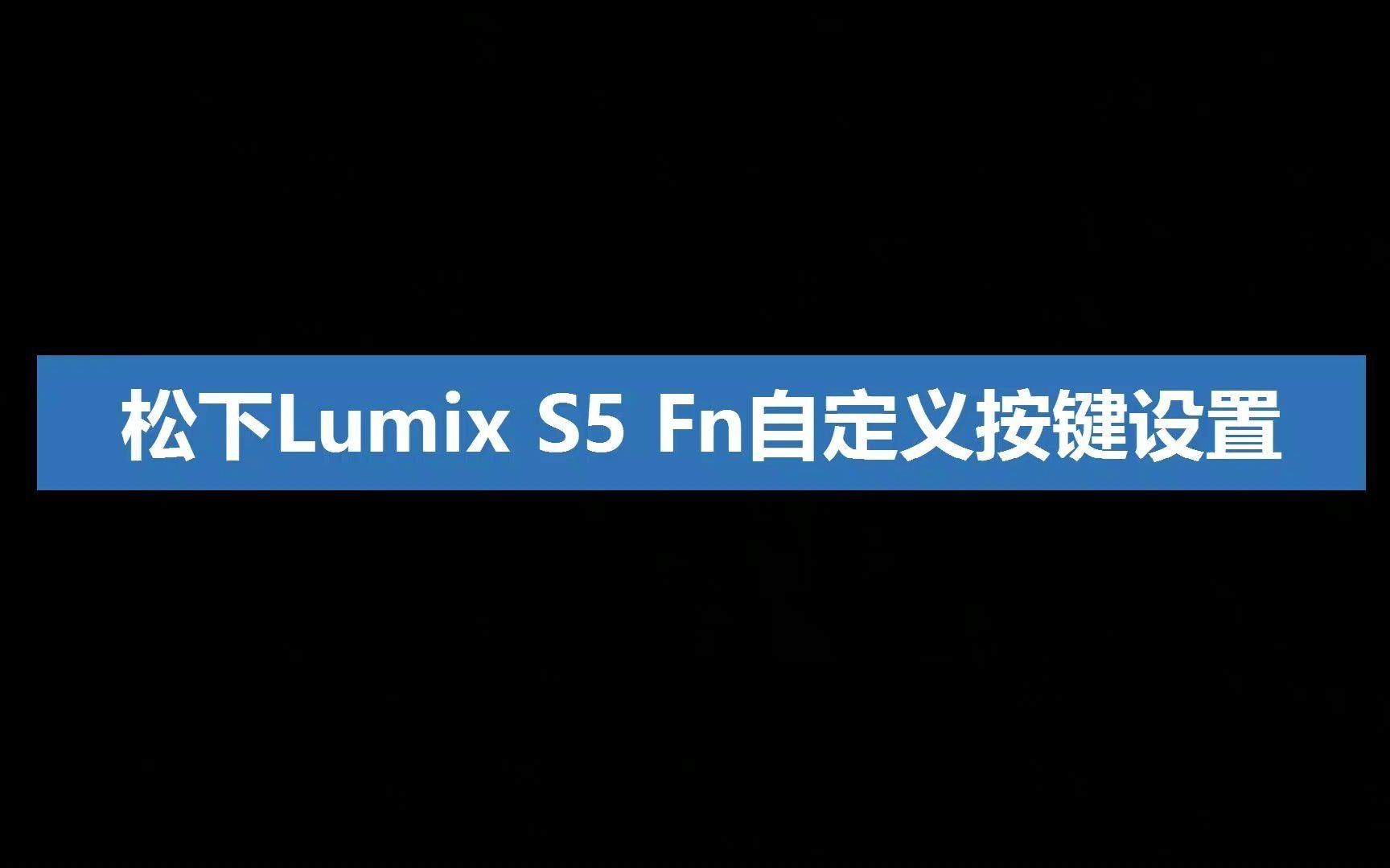 松下Lumix S5 Fn自定义按键设置