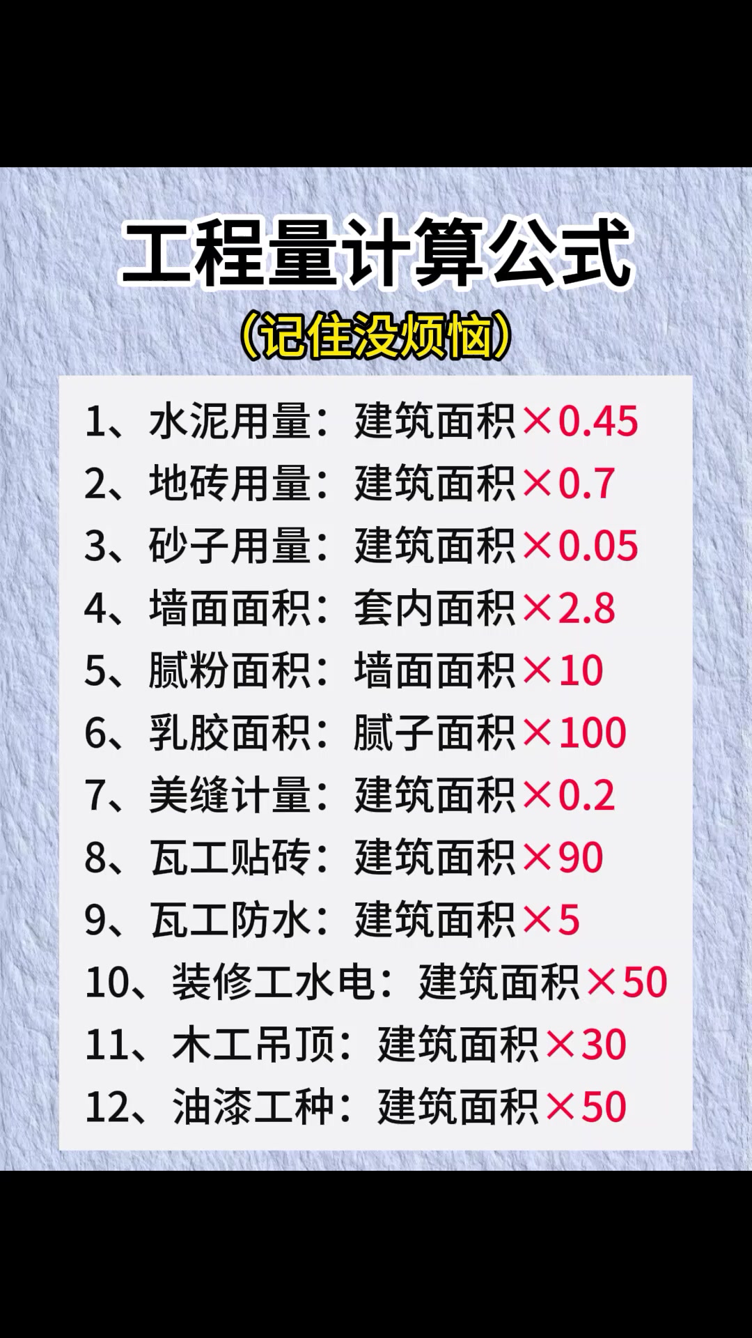 工程量计算公式#工程人 #土木工程 #工程造价 #建筑工程 #项目工程