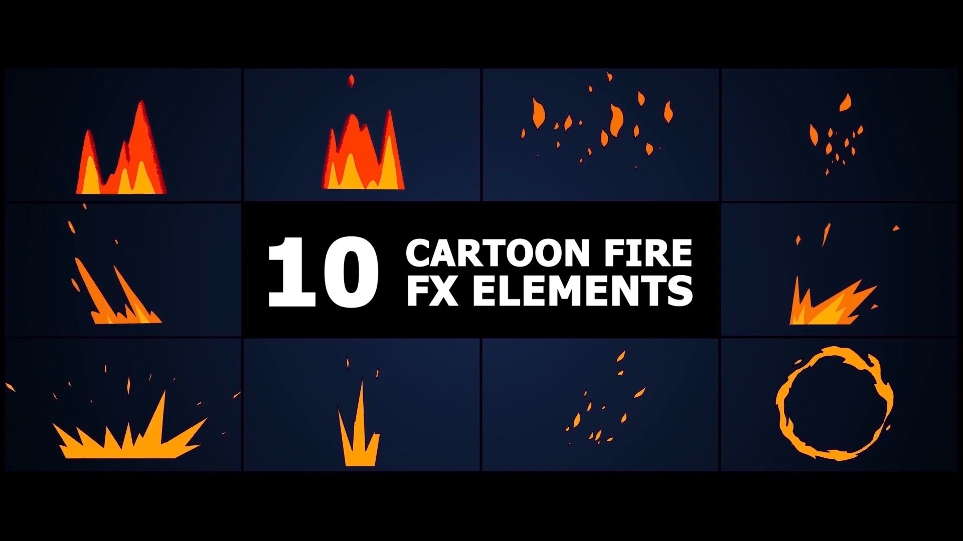 PR模板|卡通火焰动态标题作品极限视频运动剪辑片头