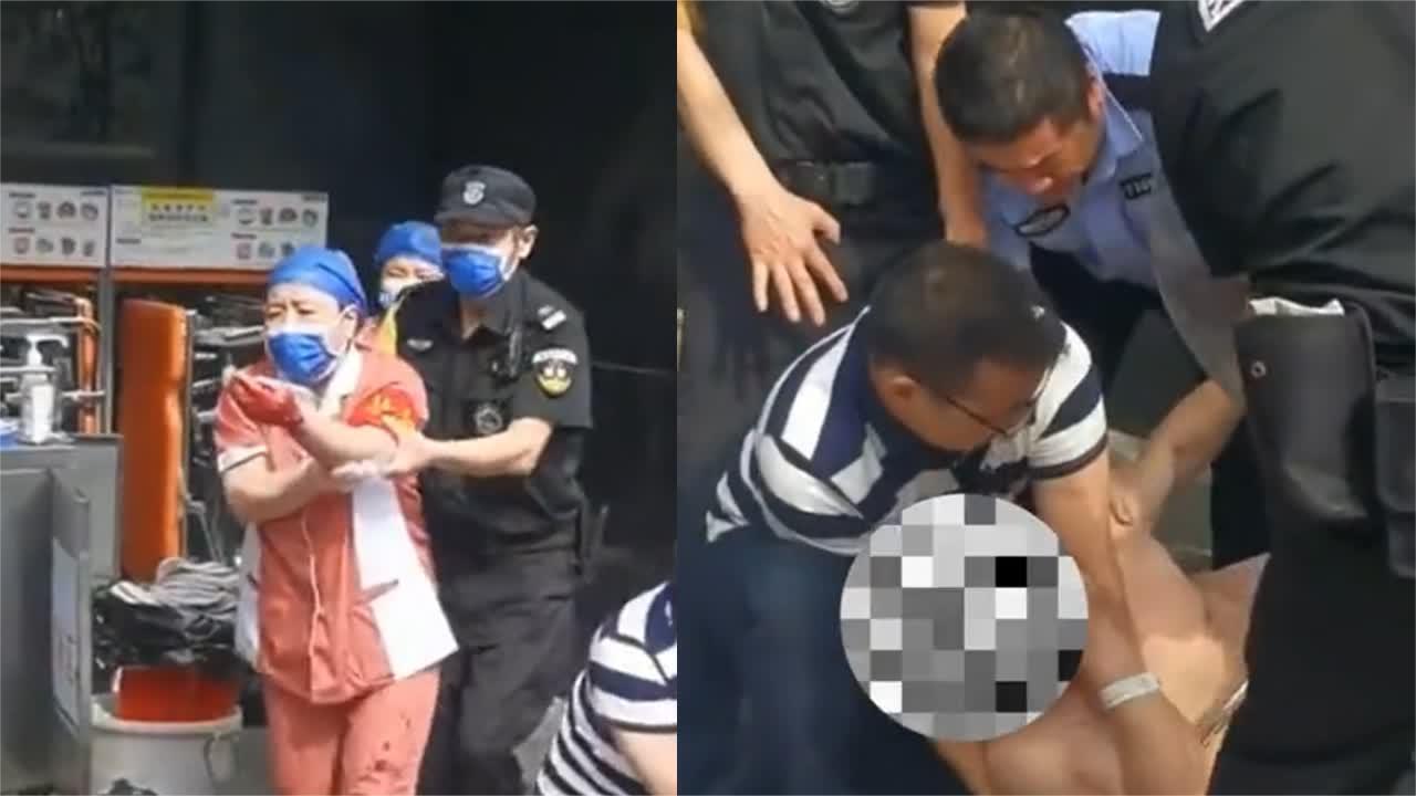 江西一男子咬伤保洁阿姨,伤口严重鲜血直流,男子被当场控制