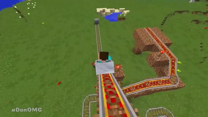 游戏 我的世界MC 三种形态的过山车,看一看大神怎么做?