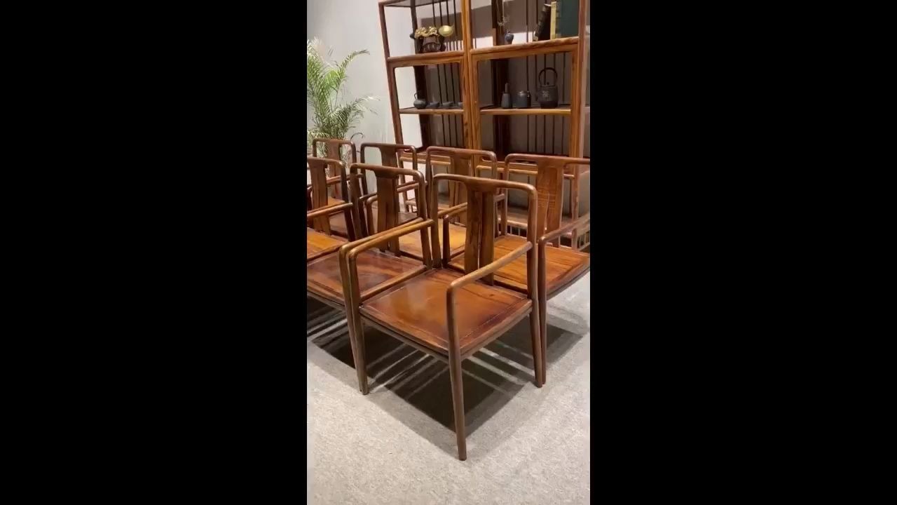 简阁家居木匠手工榫卯椅子,乌金木中式书房工艺创意仿古家具