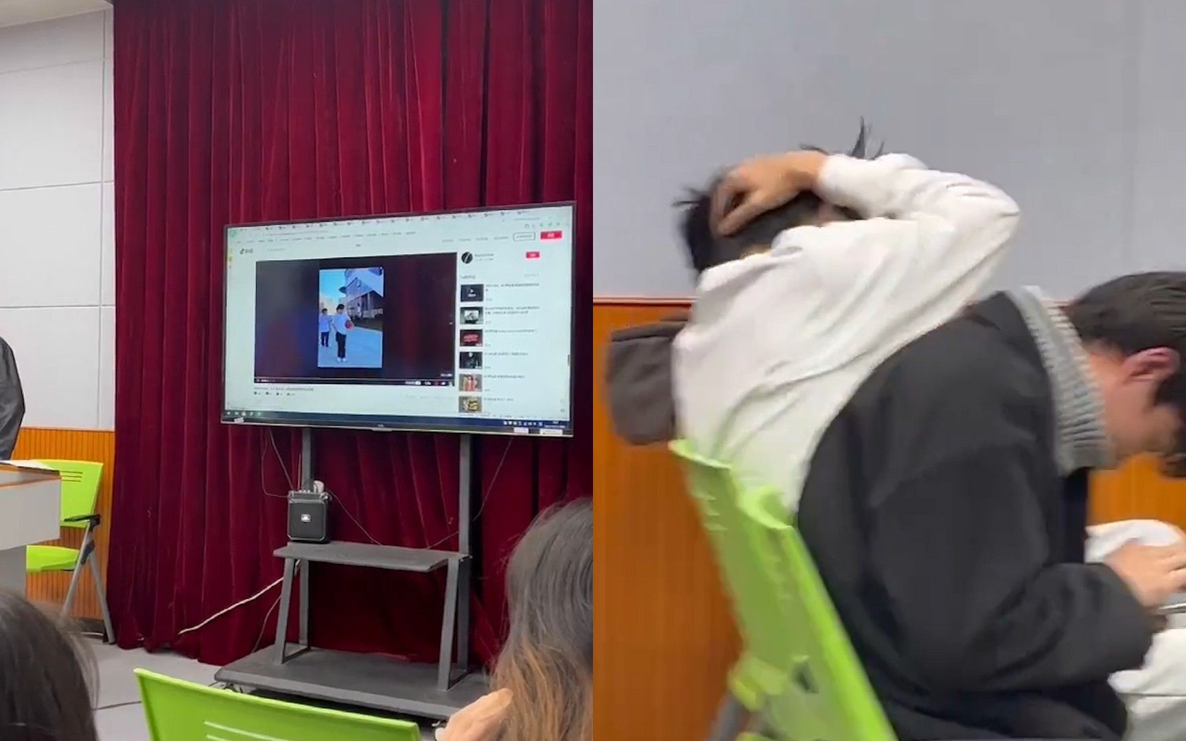 广东一大学课上,男生视频被老师当案例播放,假装玩手机掩饰社死!